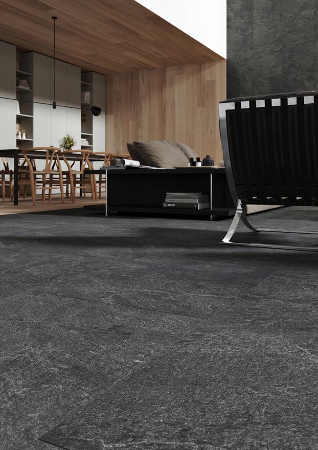 RAKO CORE dlažba 30x60 cm, mat reliéf, černá | Koupelny Ptáček