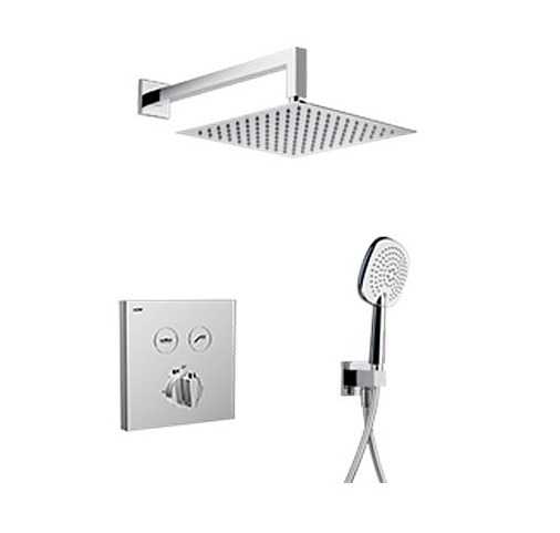 NDW KIT SWISSBOX sprchový set s termostatickou podomítkovou baterií, horní sprcha, ruční sprcha ...