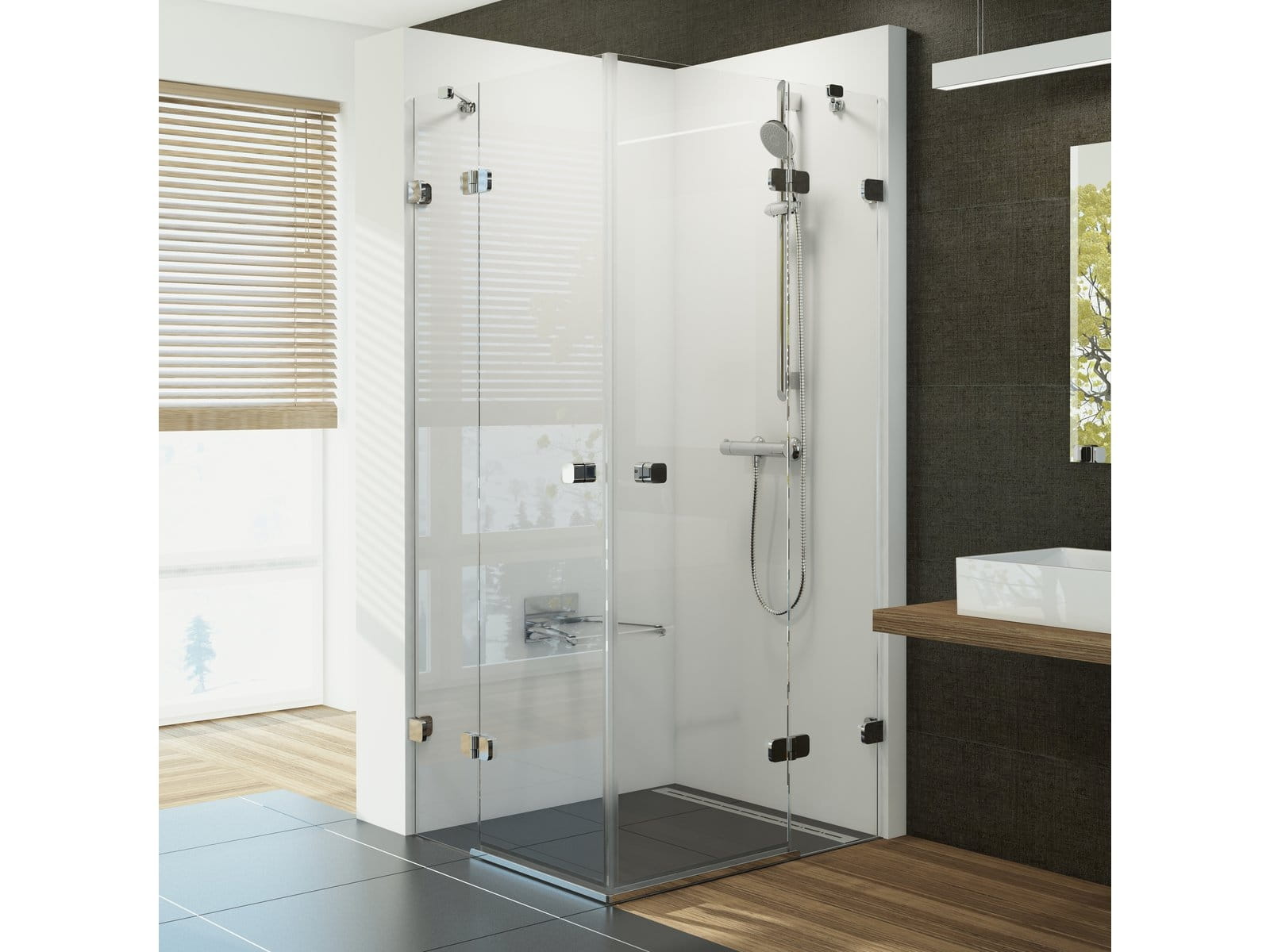 RAVAK BRILLIANT BSRV4 100 sprchový kout 100x100 cm, rohový vstup, chrom ...