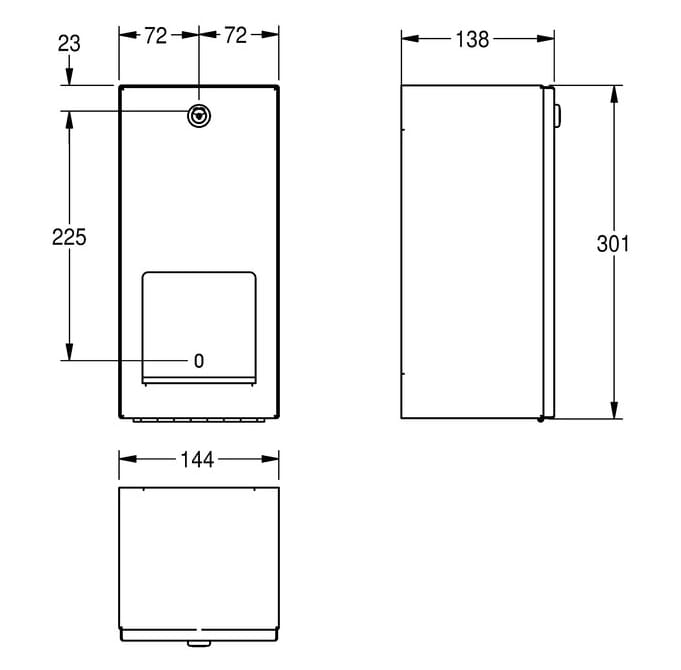 KWC RODAN RODX672 zásobník zásobník na toaletní papír, se zámkem ...